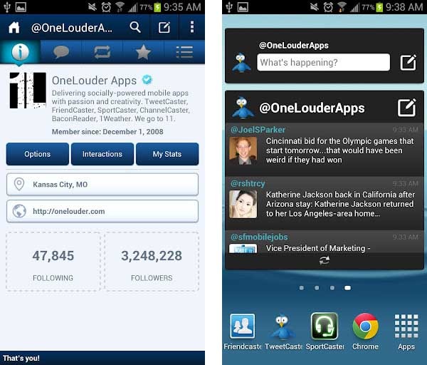 TweetCaster for Twitter se adapta un poco más a Android