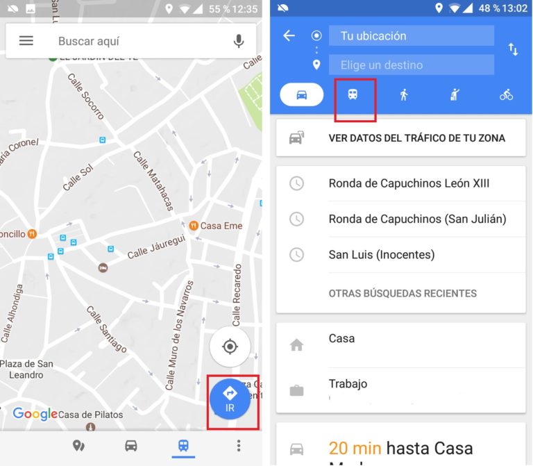 Cómo consultar paradas y horarios de bus con Google Maps