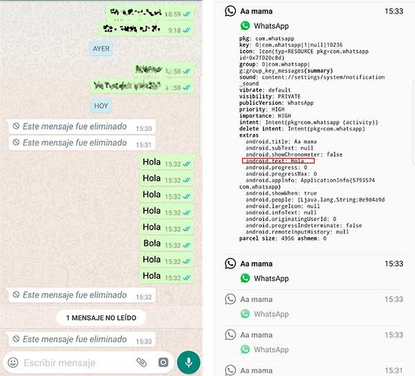 Cómo leer los mensajes borrados en WhatsApp