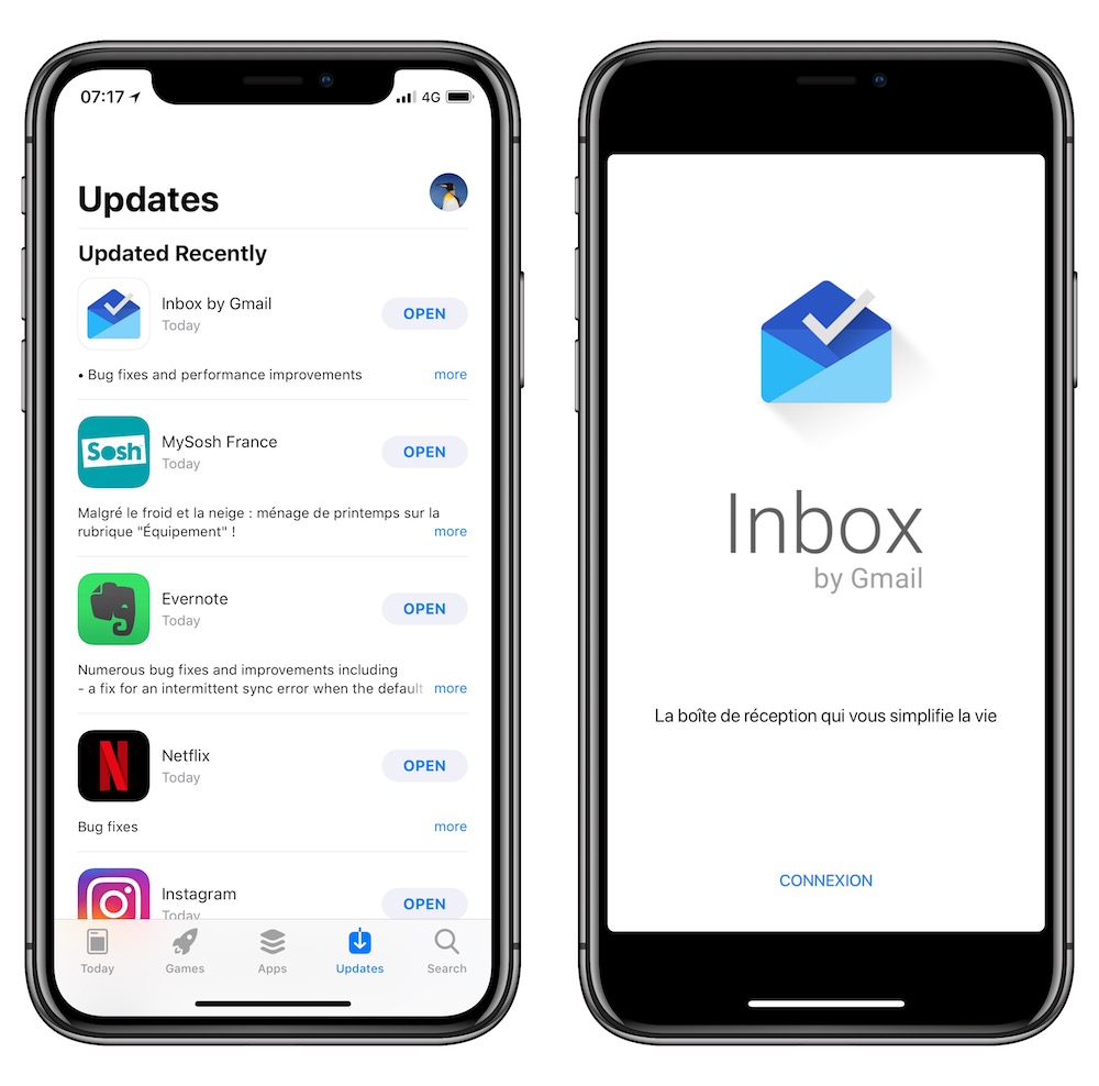 Inbox de Gmail ya se adapta a la pantalla del iPhone X