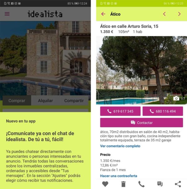 Cómo chatear con los anunciantes de pisos en Idealista de forma segura
