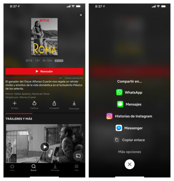 Cómo compartir lo que estás viendo en Netflix a través de Instagram Stories