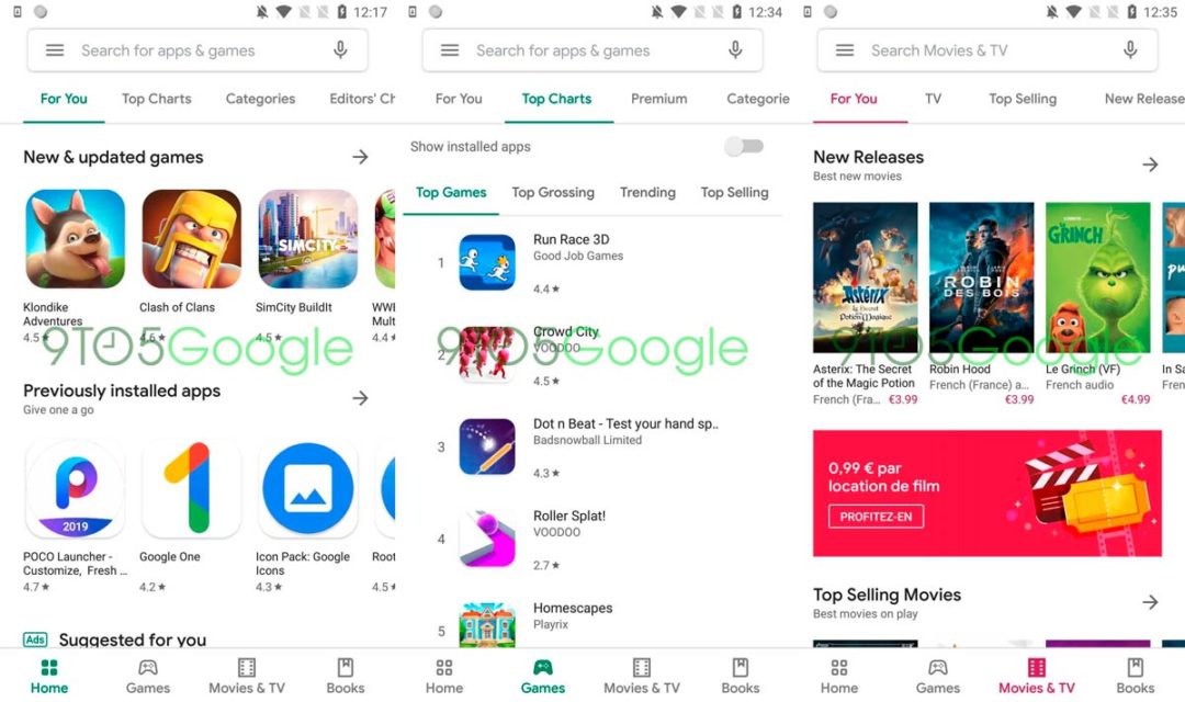Este es el nuevo diseño Material Design de Google Play Store