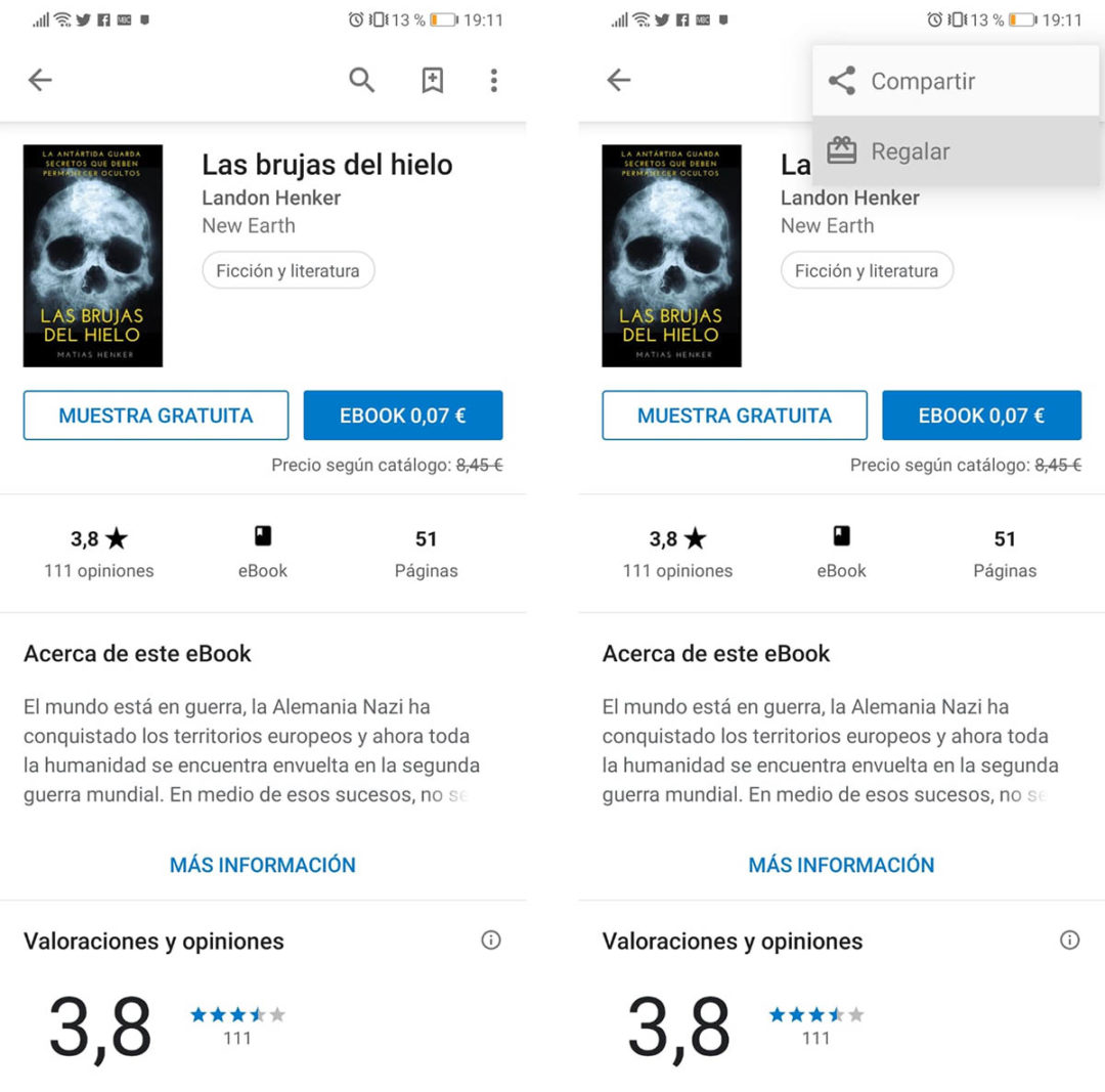 Cómo regalar libros digitales desde Google Play Libros