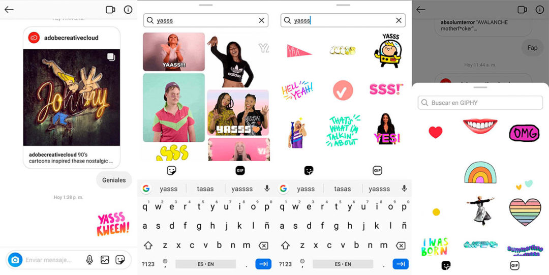 Cómo usar stickers en los chats de Instagram