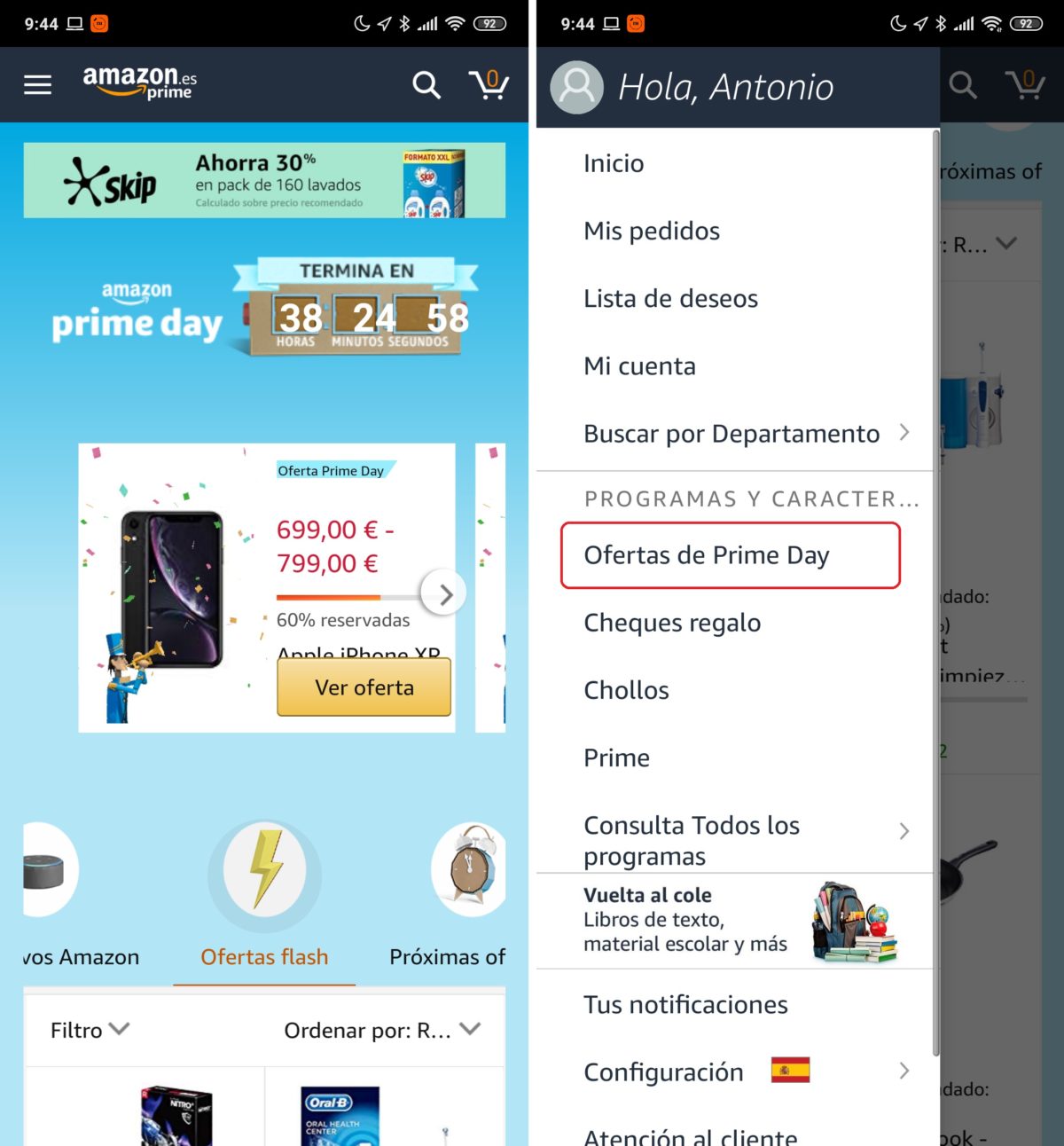 Dónde encontrar las ofertas de Amazon Prime Day en la app de Amazon