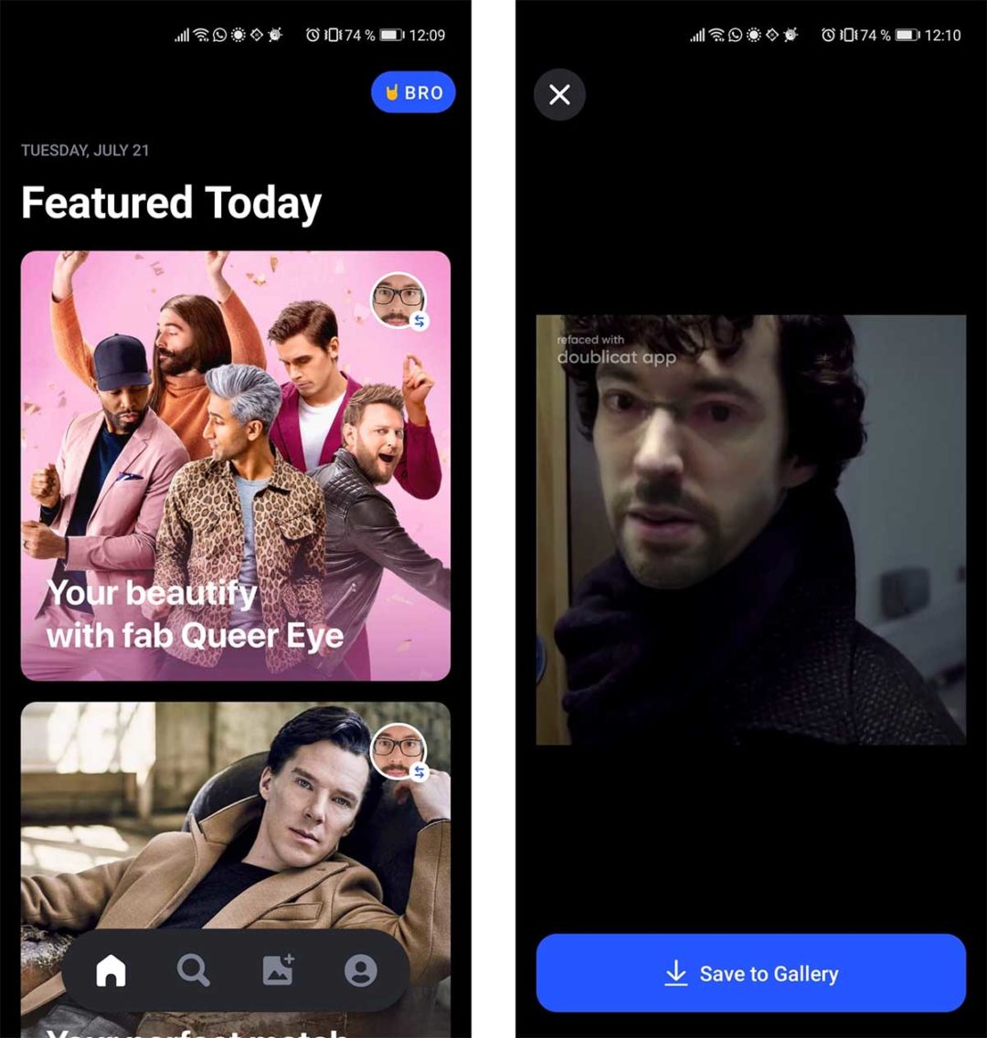 Doublicat, así puedes usar gratis la app de cambio de cara con famosos