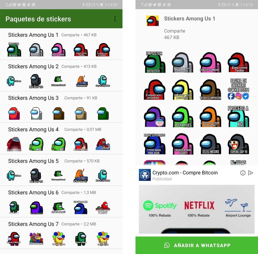 Los mejores stickers de Among Us para WhatsApp