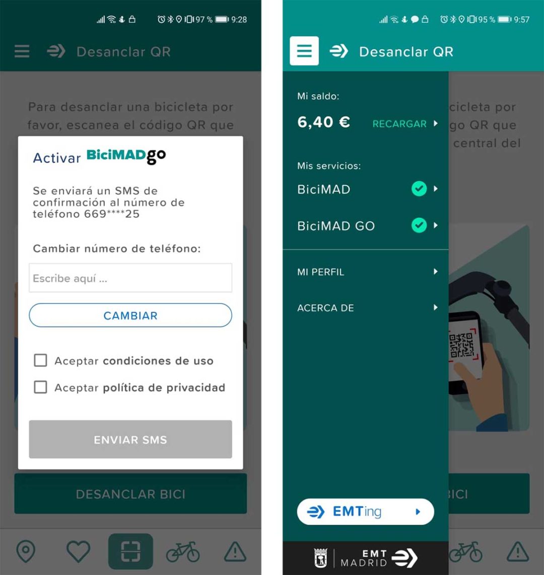 Cómo activar BiciMAD Go en la aplicación de bicis de BiciMAD