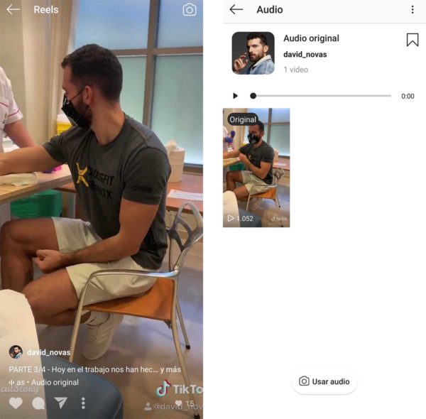 Cómo usar audios de otros vídeos para hacer tus propios Instagram Reels