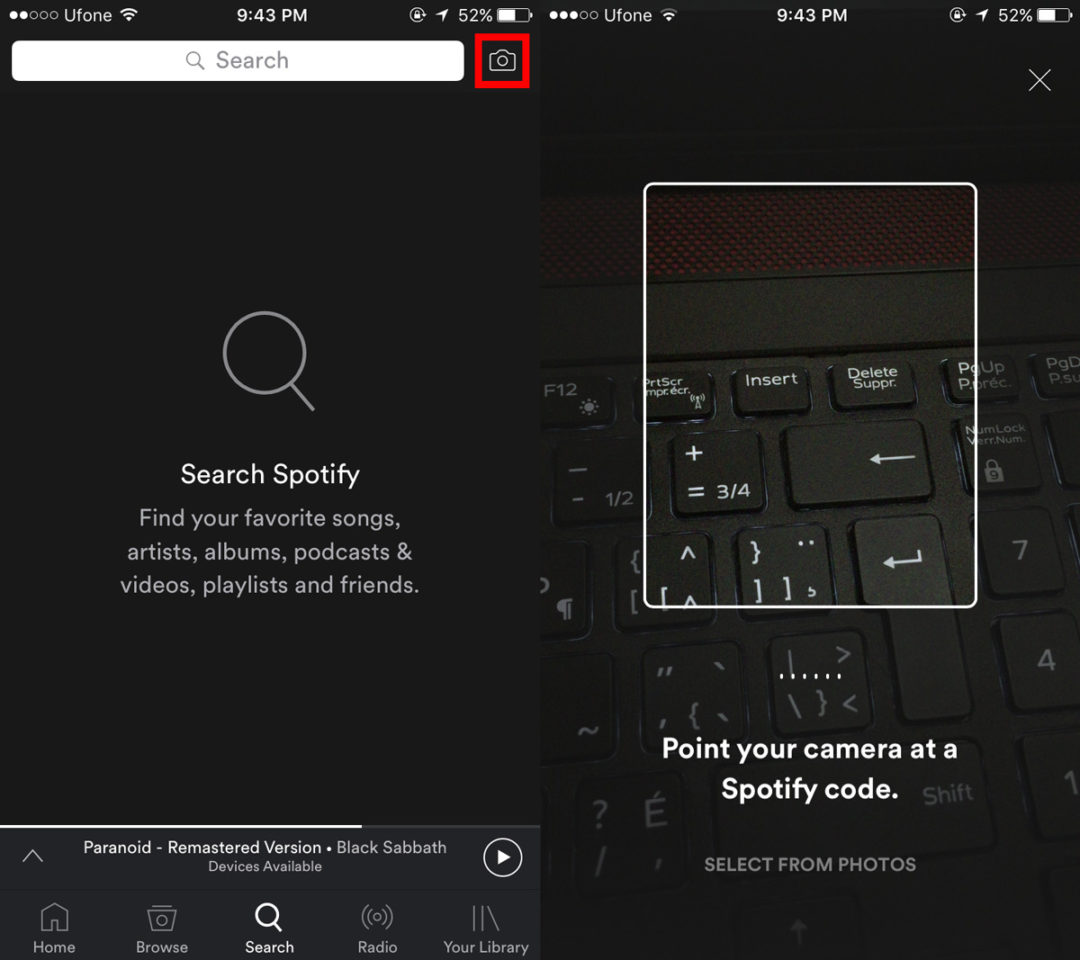 Cómo escanear en Spotify
