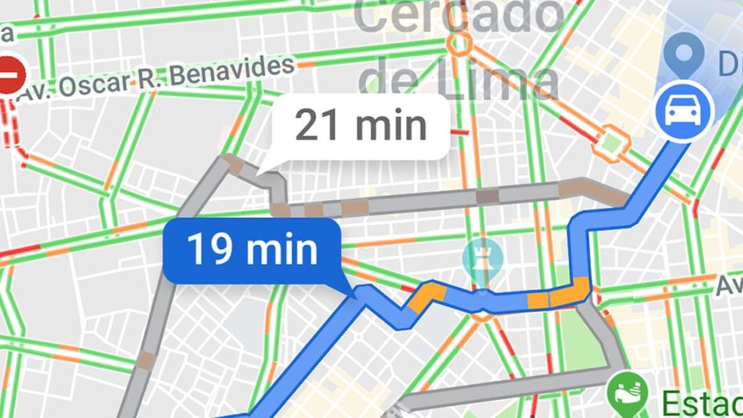 Por qué no sale la línea azul en Google Maps