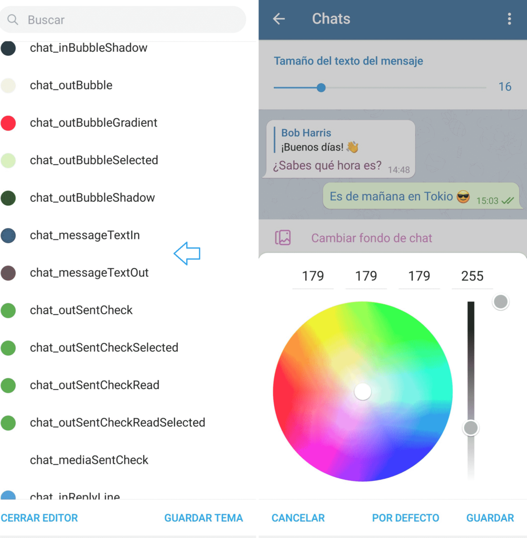 ️ Cómo poner letras de colores en Telegram
