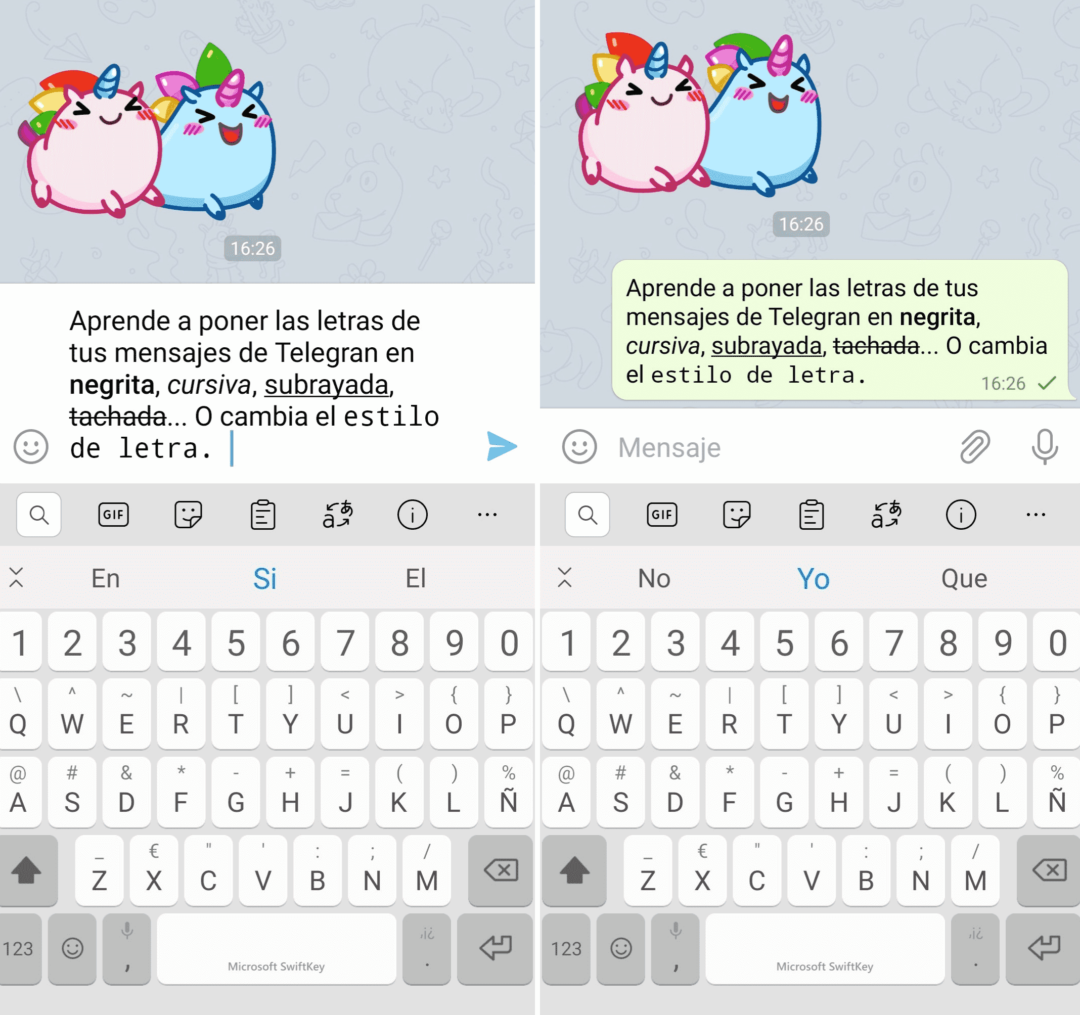 ️ Cómo poner letras de colores en Telegram
