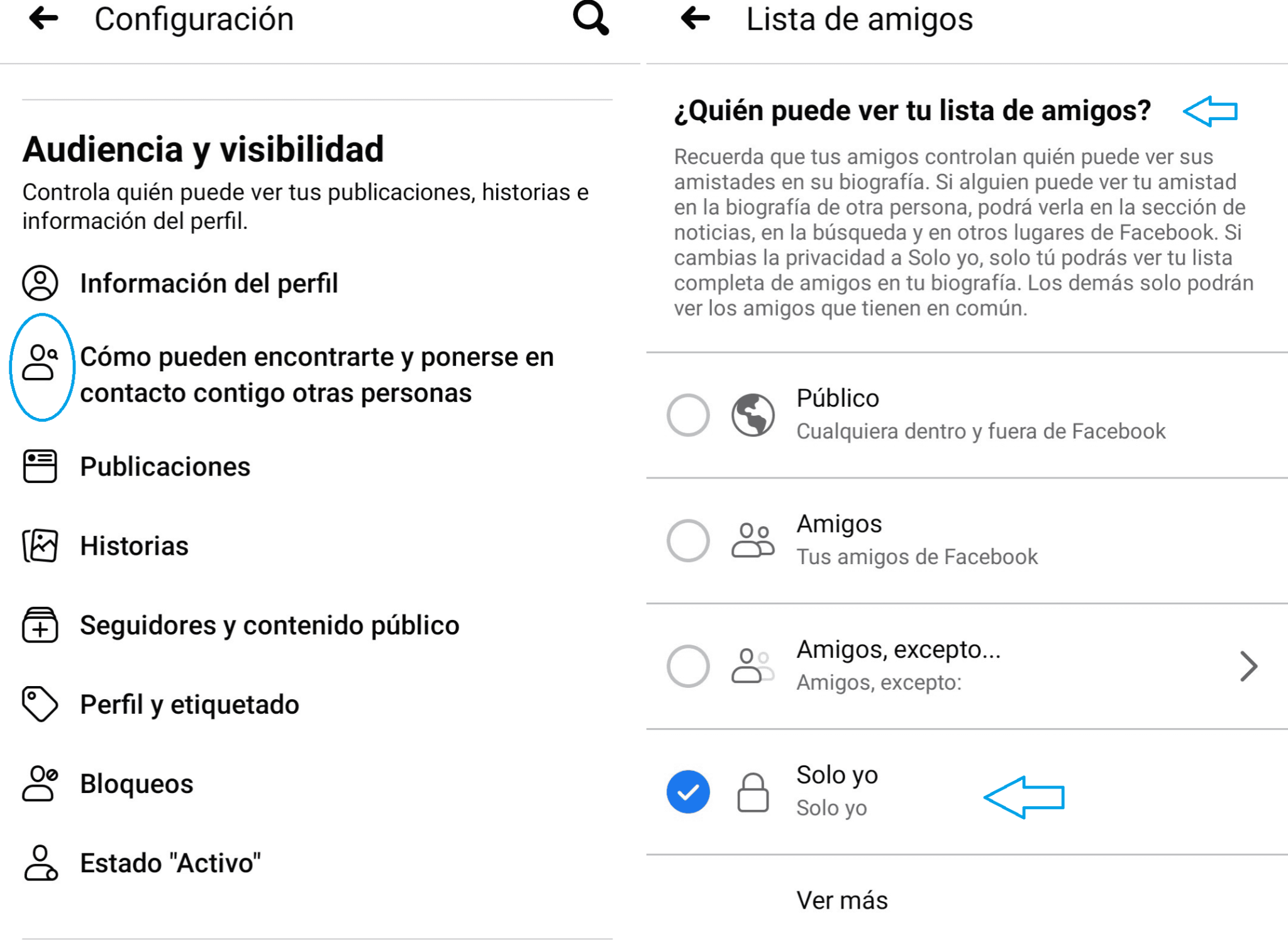 ️ Cómo poner en Facebook la lista de amigos privada