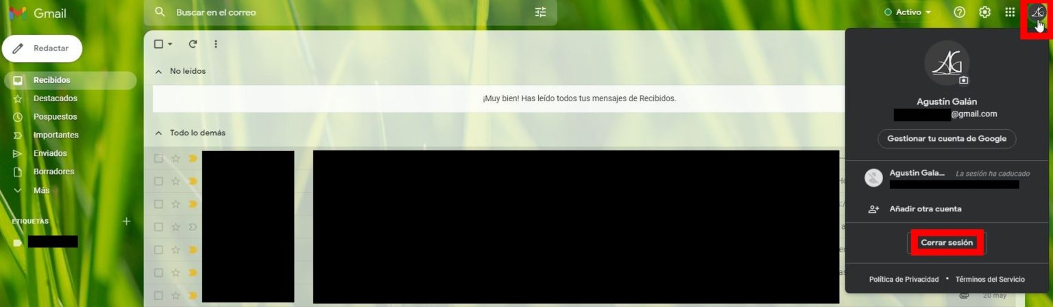 Cómo cerrar la sesión de Gmail en todos los dispositivos desde mi móvil