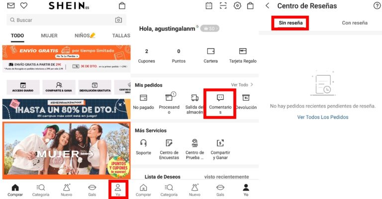 Cómo funcionan los comentarios en Shein