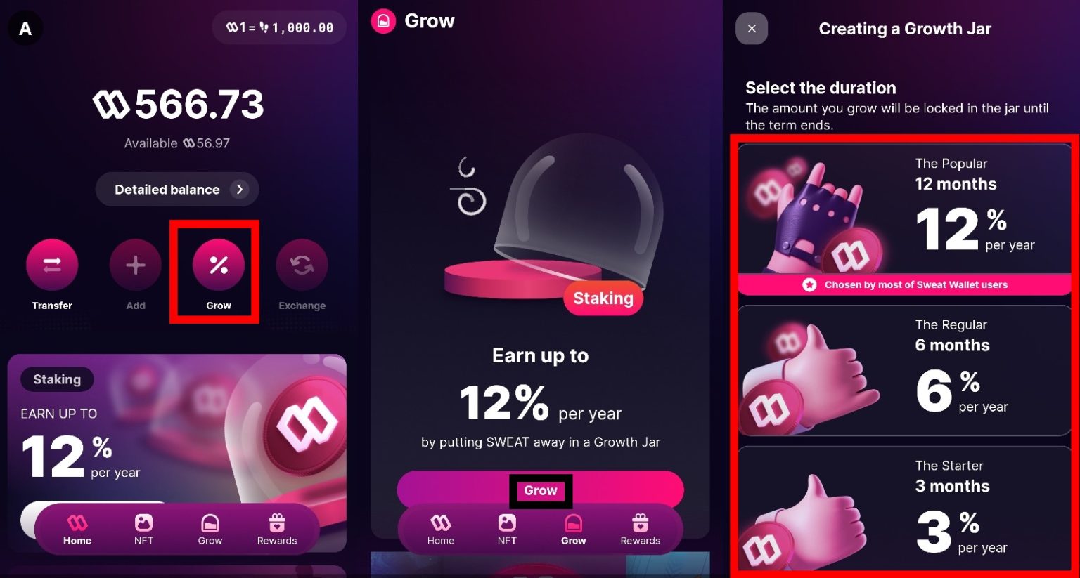 Cómo ganar más criptomonedas SWEAT en SWEAT Wallet