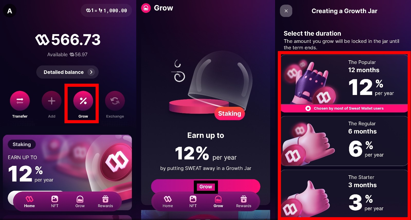 Cómo ganar más criptomonedas SWEAT en SWEAT Wallet