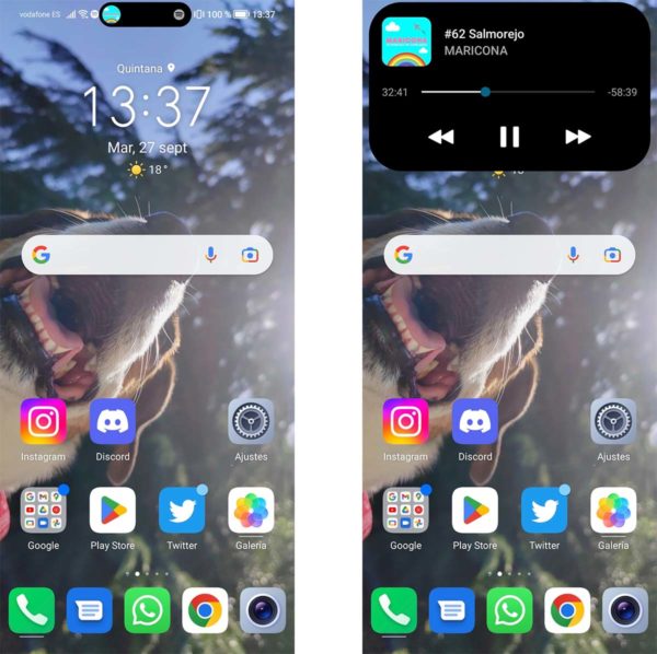 Cómo tener la Dynamic Island del iPhone 14 Pro en tu móvil Android