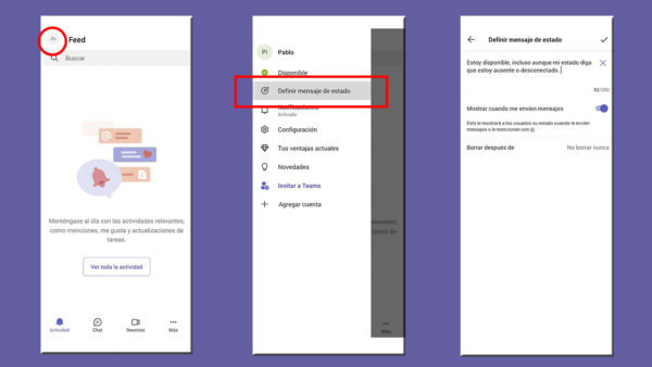 Cómo poner el estado disponible siempre en Microsoft Teams