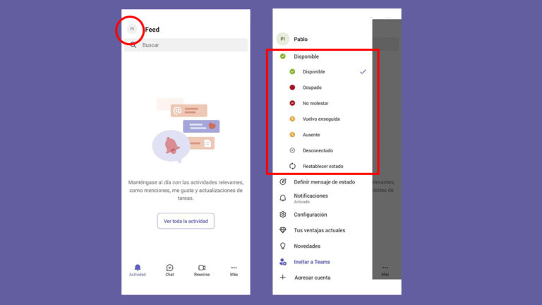 Cómo poner el estado disponible siempre en Microsoft Teams