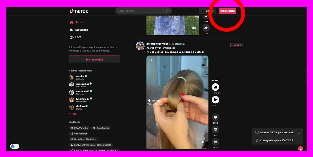 Cómo iniciar sesión o hacer login en TikTok