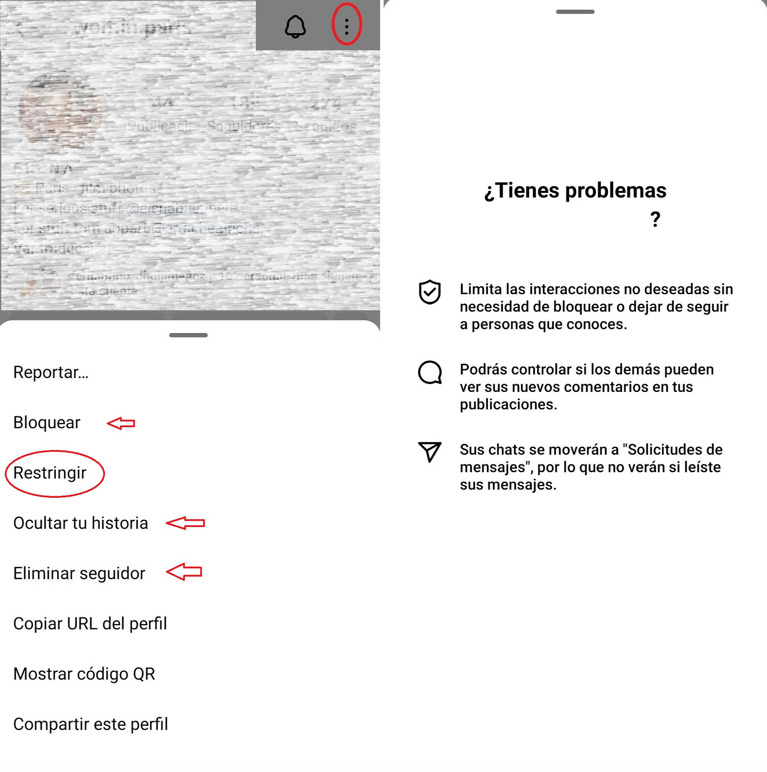 ️ Qué pasa si restringes a alguien en Instagram