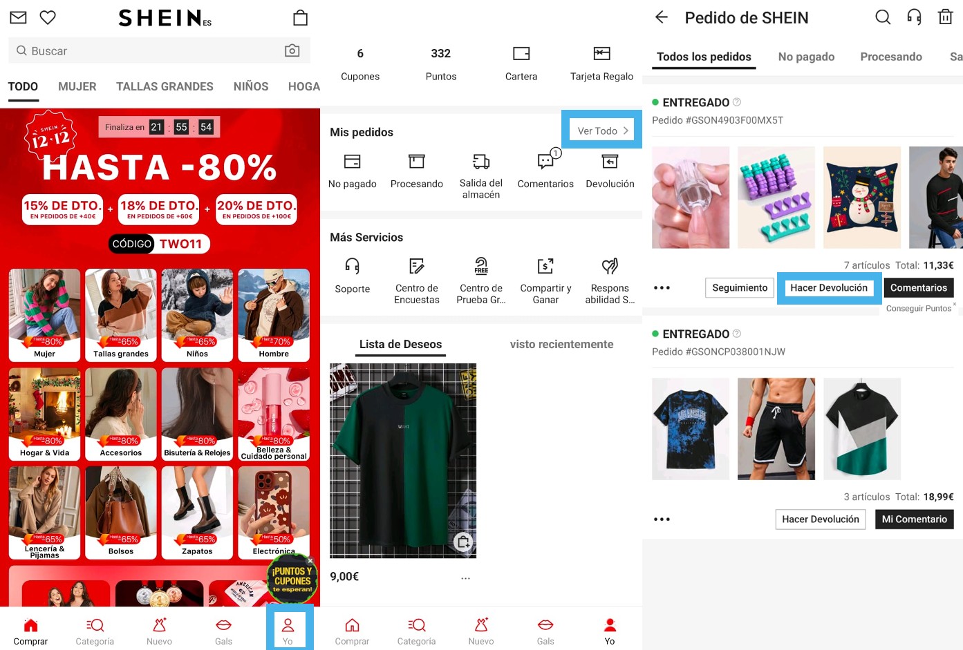Cómo usar el Punto Pack de devolución en Shein