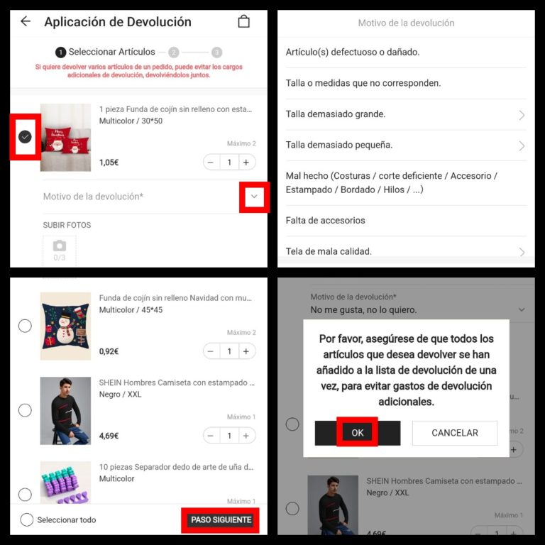 Cómo usar el Punto Pack de devolución en Shein