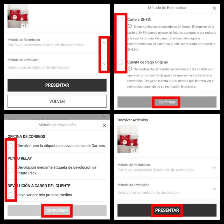 Cómo usar el Punto Pack de devolución en Shein