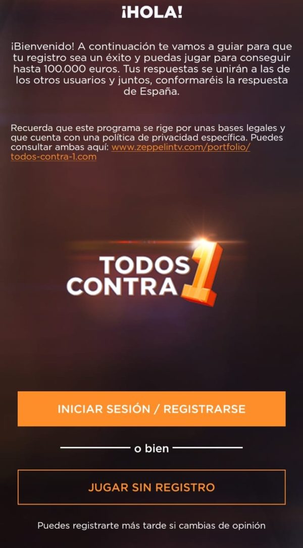 Cómo participar en Todos contra 1 desde tu casa