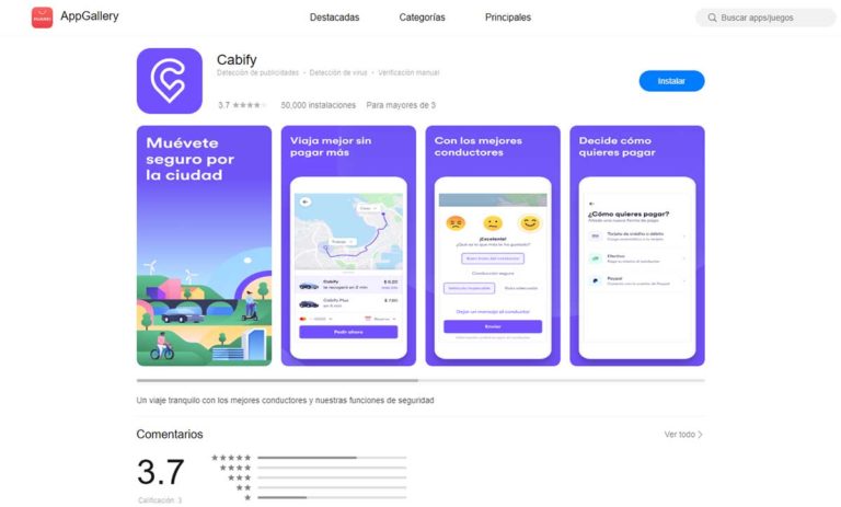 Cómo usar Cabify en un móvil Huawei con AppGallery