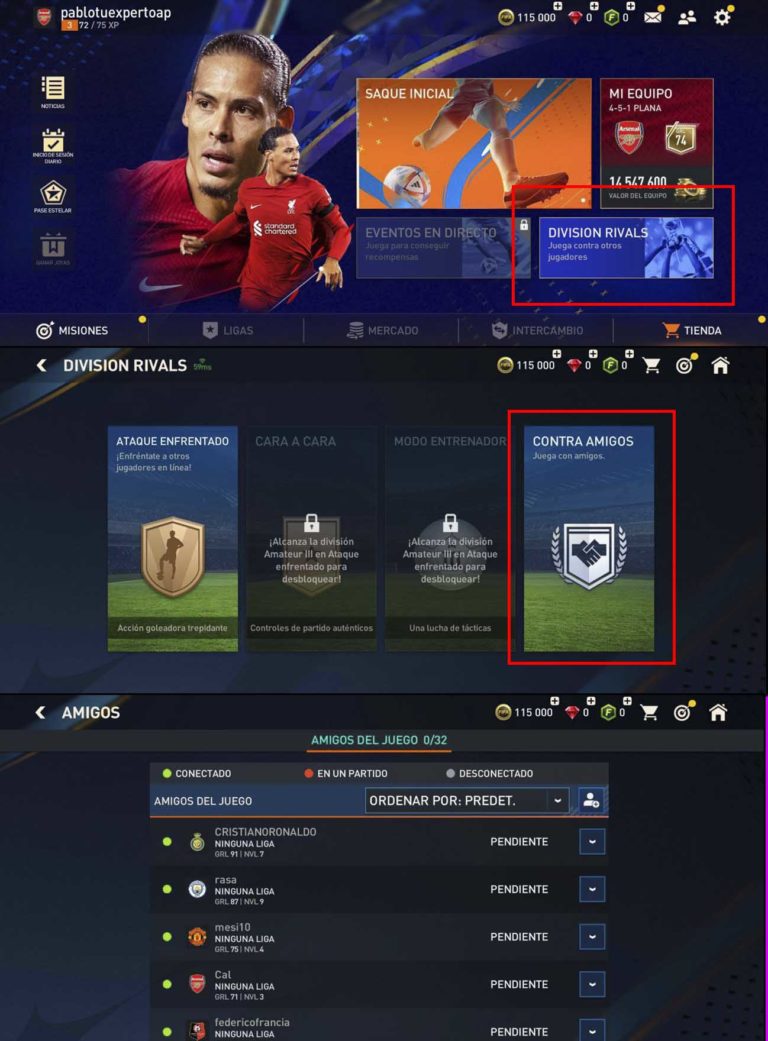 Cómo jugar con amigos a FIFA Fútbol