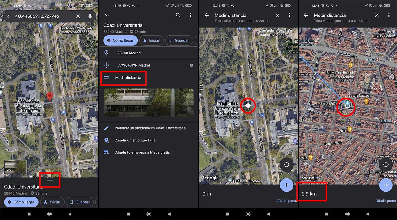 Cómo medir distancias en Google Maps