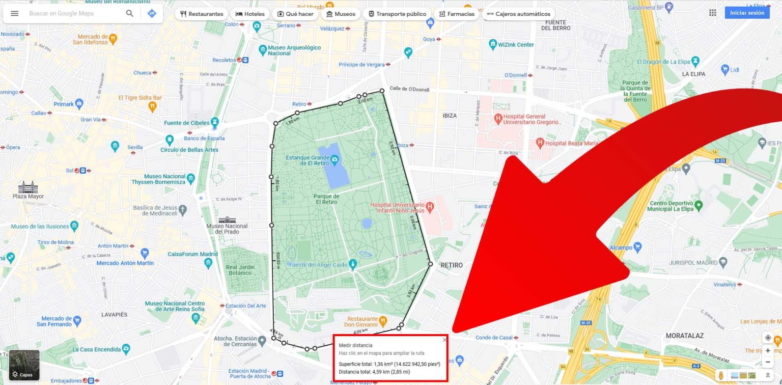 Cómo medir distancias en Google Maps