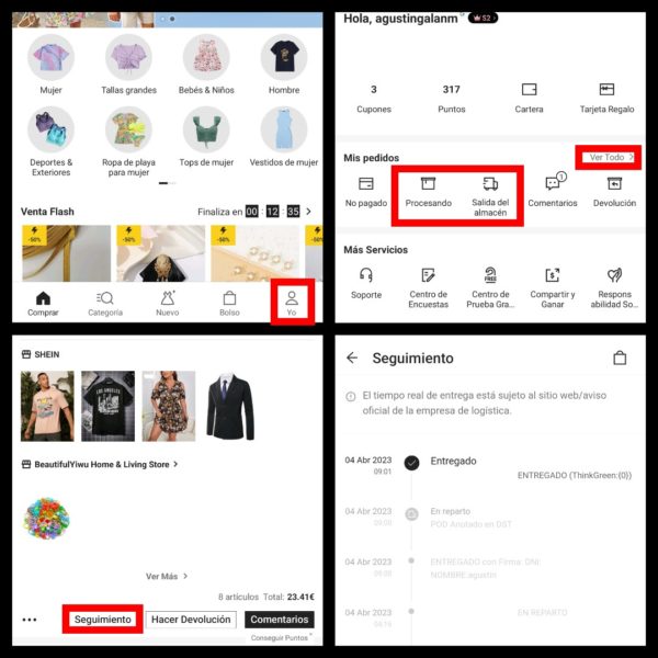 Cómo saber dónde está mi pedido de Shein