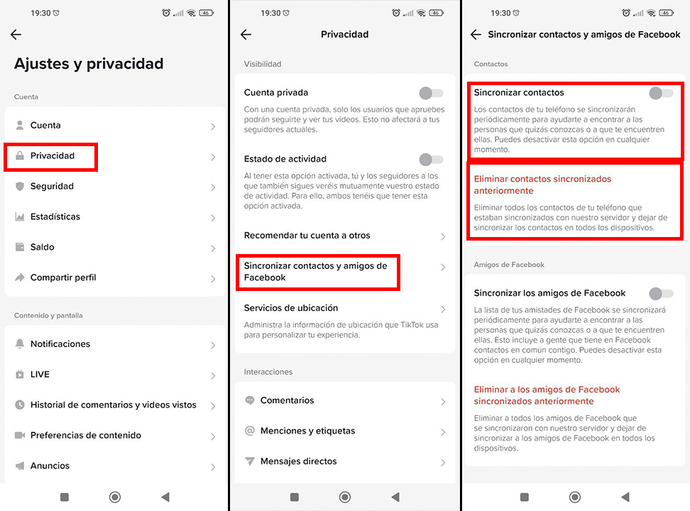 Qué significa "estás entre sus contactos" en TikTok