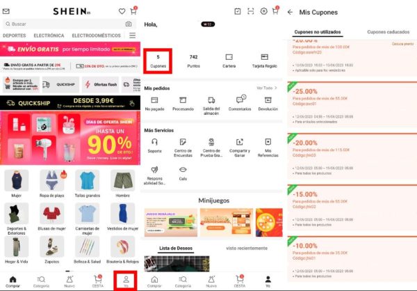 Códigos para conseguir envío gratis en Shein