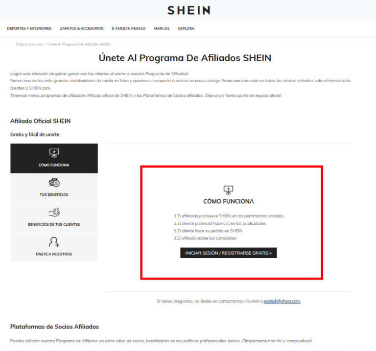 Cómo registrarse en Shein para vender