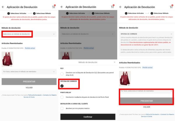 Cómo hacer una devolución en Shein por Correos