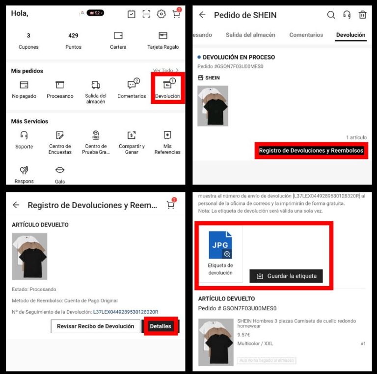 Cómo hacer una devolución en Shein por Correos