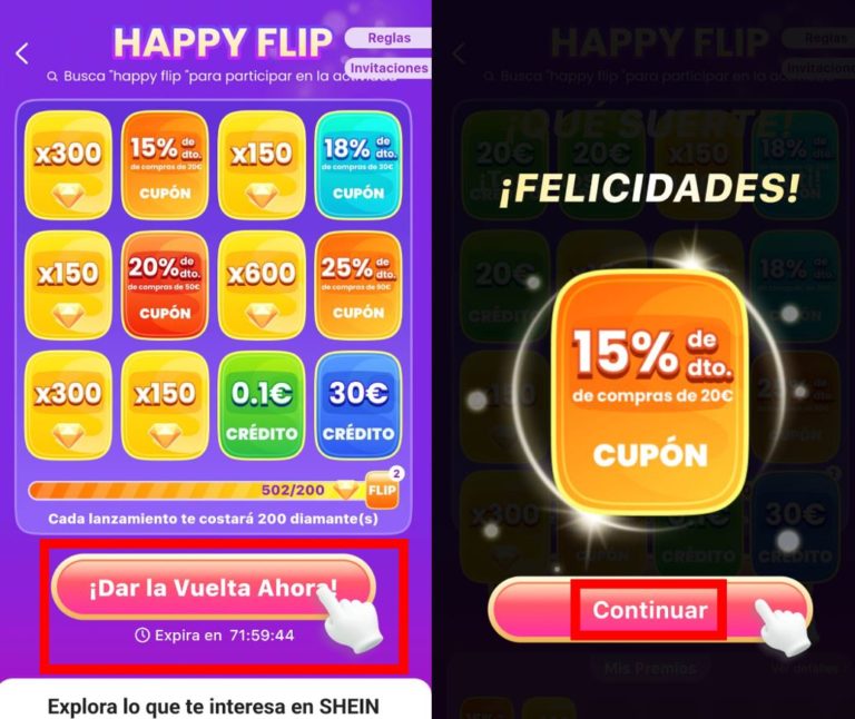 Juegos y códigos para ganar dinero gratis en Shein
