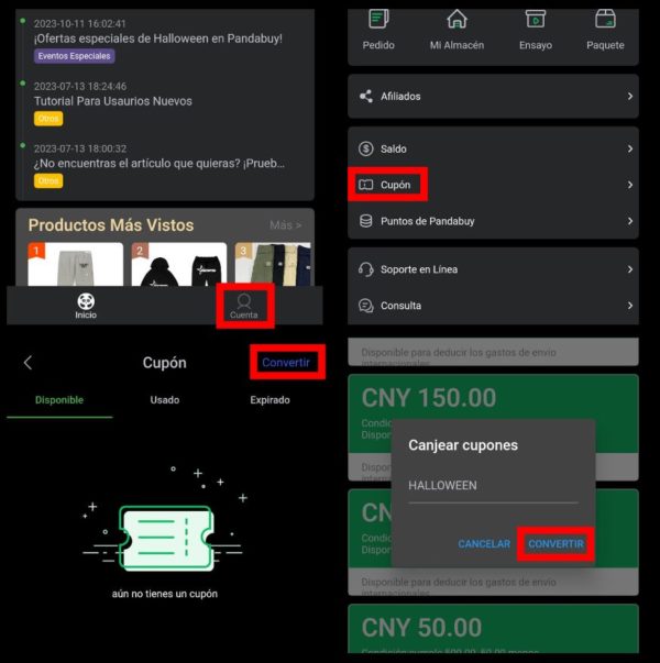 Códigos de descuento para comprar en Pandabuy en octubre de 2023