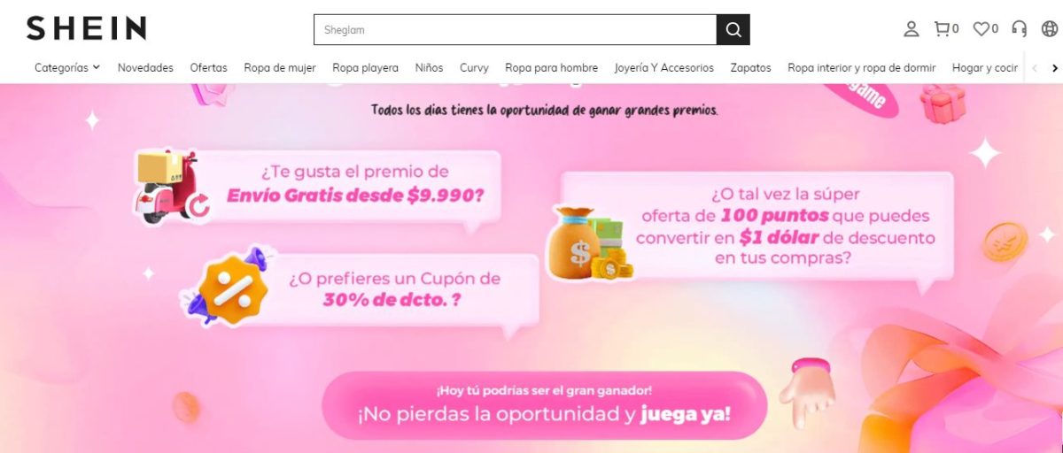 Cómo jugar en Shein para ganar puntos, descuentos y dinero
