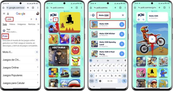 Cómo jugar a Moto X3M Bike Race en Poki gratis desde el móvil