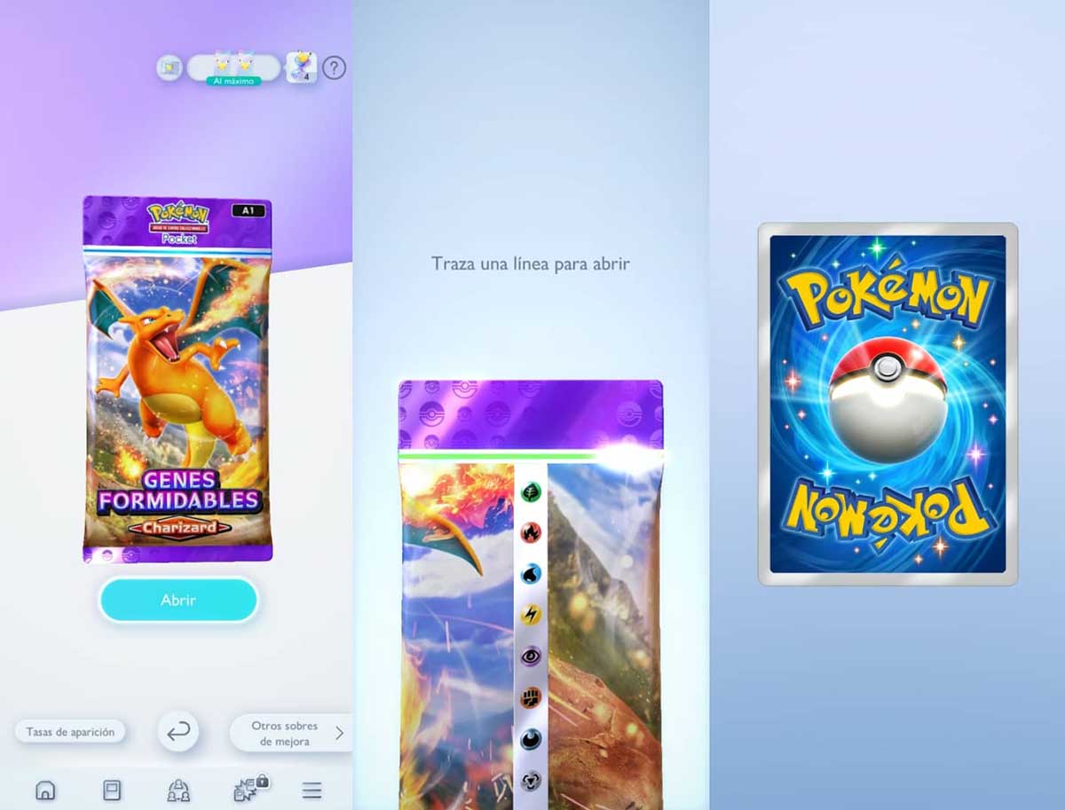 Cómo abrir los sobres de Pokémon JCC Pocket al revés para llevarte una sorpresa