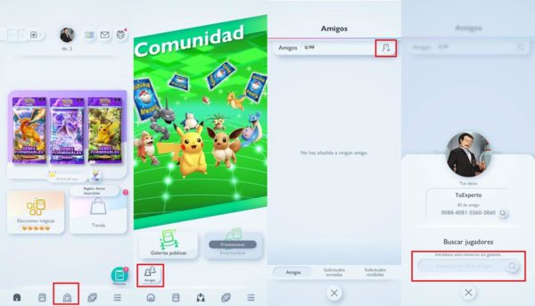 Cómo agregar a amigos en JCC Pokémon Pocket