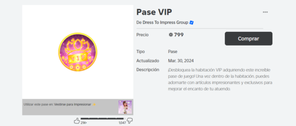 Cómo ser VIP gratis en Dress To Impress de Roblox