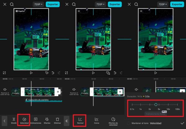 Cómo poner un vídeo rápido en Capcut